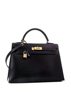 Hermès Kelly Handbag Box Calf With Gold Hardware 32 Satchel - Black