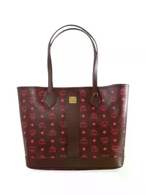 Mcm Medium New Liz Visetos Monogram Tote Bag - Brown