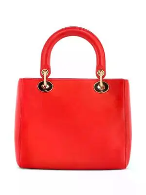 Dior Lady Limited Edition Niki De Saint Phalle Embroidered Leather Satchel - Red