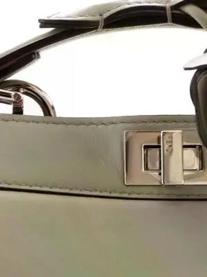 Fendi Peekaboo Iseeu Leather Petite Crossbody Bag With Embellished Handle - Green