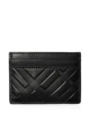 Burberry Embossed Check Card Case