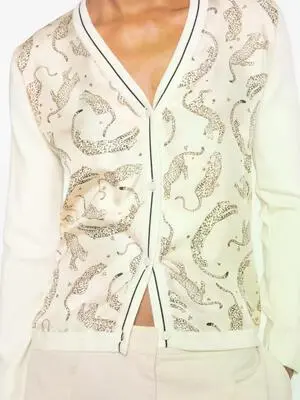 FORTE_FORTE Leopard-print V-neck Cardigan