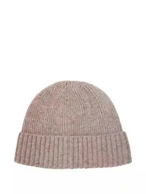 Barbour Carlton Ribbed-Knit Beanie Hat Neutrals
