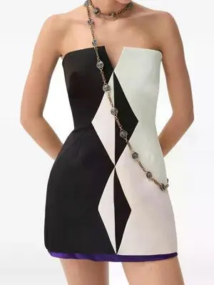 Versace Silk Duchesse Mini Dress
