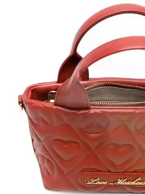 Moschino Heart-quilted Leather Tote Bag