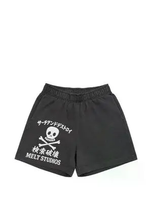 MELT Skull-print Jersey Shorts