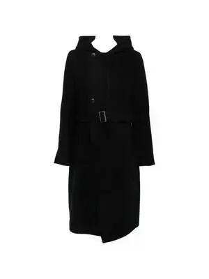 Rick Owens Belted Hooded Coat