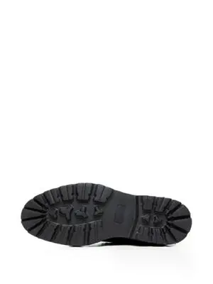 POCHE PARIS Grainy-leather Lace-up Ankle Boots - Black