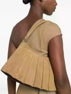 Lacoste Pleated Suede Backpack