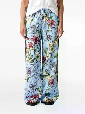 Adidas X Farm Rio House Of Tiro Floral-print Side-stripe Track Pants - Blue
