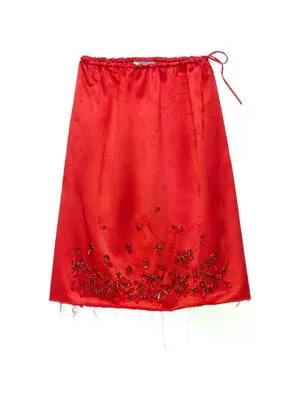 Prada Satin Skirt With Embroidery