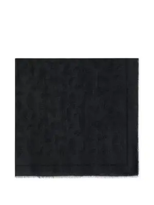 Elisabetta Franchi Feather-themed Lurex Foulard Scarf - Black