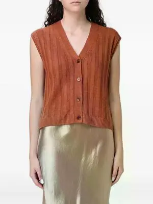 Max Mara Ribbed-knit Linen Gilet