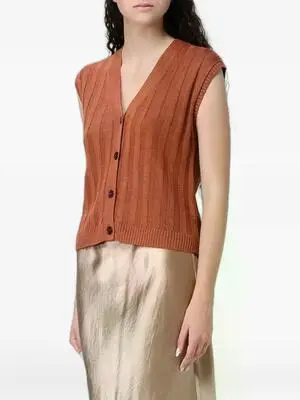 Max Mara Ribbed-knit Linen Gilet
