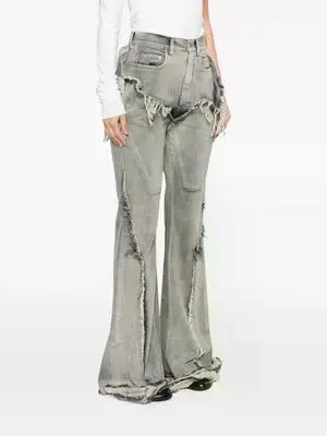 Rick Owens Fringe-trimmed Bootcut Jeans