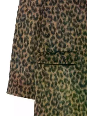 ALYSI Leopard-print Notched-lapel Coat