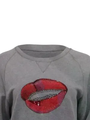 Dries Van Noten Sequin Embellished Lip Crewneck Sweater