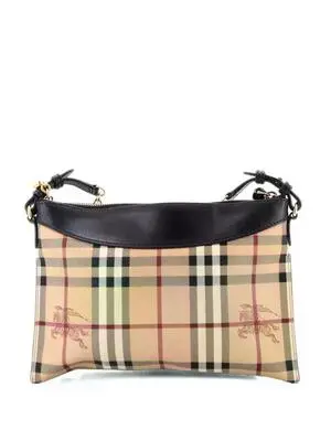 Burberry Peyton Haymarket Coated Canvas Crossbody Bag - Brown
