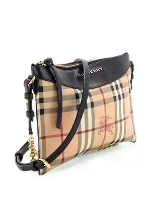 Burberry Peyton Haymarket Coated Canvas Crossbody Bag