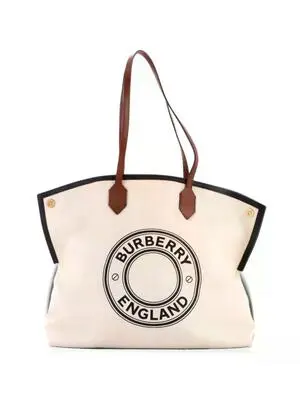 Burberry Logo Society Printed Canvas Large Tote Bag