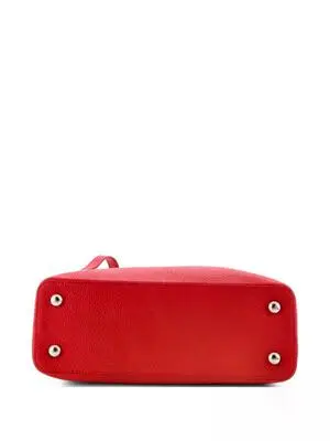 LOUIS VUITTON Capucines Leather Pm Satchel - Red