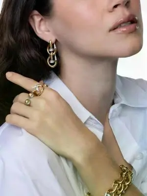 David Webb Double Bent Nail Diamond Earrings