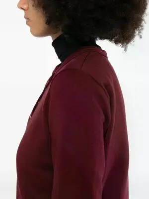 AGNES B. Burgundy Cotton Snap Hoodie