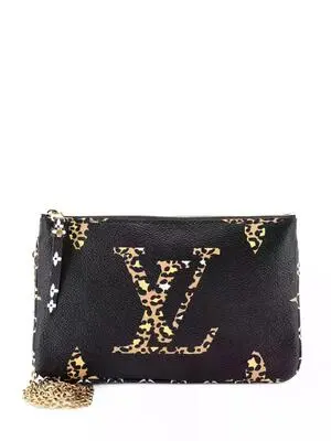 LOUIS VUITTON Double Zip Pochette Limited Edition Jungle Monogram Giant Clutch Bag