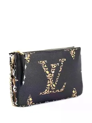 LOUIS VUITTON Double Zip Pochette Limited Edition Jungle Monogram Giant Clutch Bag