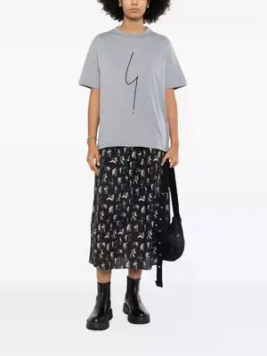 AGNES B. Cotton Graphic Print T-shirt - Grey