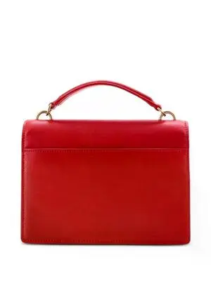 Saint Laurent Leather Top Handle Chain Wallet Crossbody Bag - Red