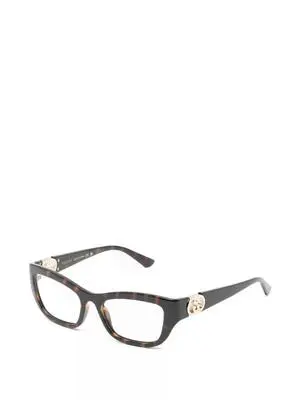 Gucci Tortoiseshell-effect Interlocking-logo Glasses