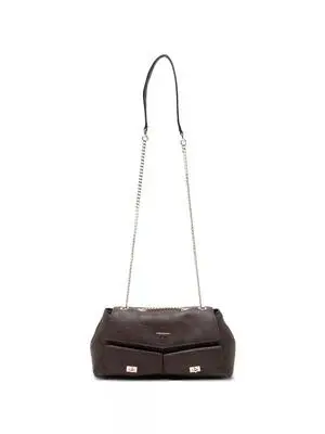 Guess Logo-embossed Chain-strap Shoulder Bag - Brown