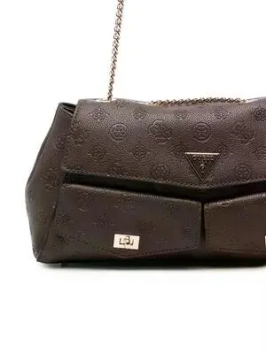 Guess Logo-embossed Chain-strap Shoulder Bag - Brown