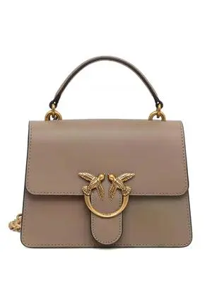 Pinko Mini Love Leather Handbag - Neutrals