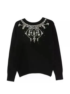 CIRCUS HOTEL Low-cut Back Sweater - Black