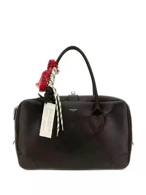 GOLDEN GOOSE Medium Vita Bag In Mahogany Leather With Charms And Silver Details - Brown