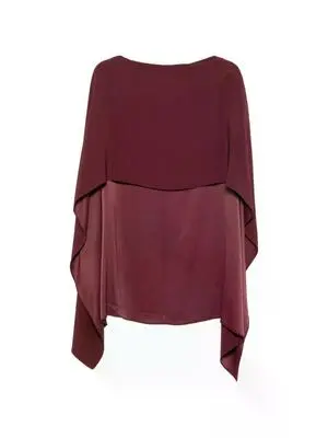 Alberta Ferretti Draped Asymmetric Cape - Red