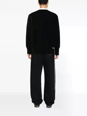 Isabel Benenato Distressed V-neck Sweater