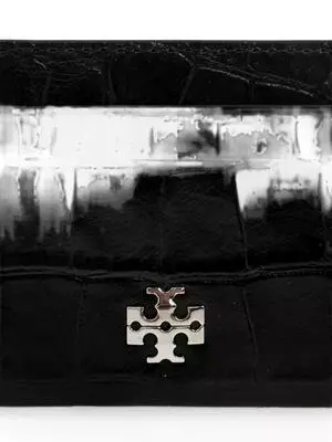 Tory Burch Croc-effect Logo-plaque Card Holder - Black