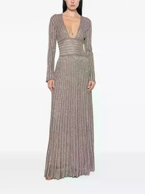 Missoni Sequin-embellished Pleated Maxi Dress - Brown