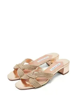 AQUAZZURA Muse Crystal-embellished Sandals - Gold