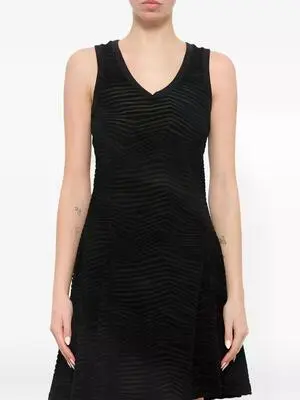 Neil Barrett Chevron-patterned V-neck Mini Dress