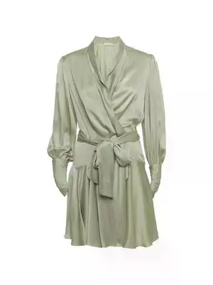 Zimmermann Wrap Long-sleeve Mini Dress