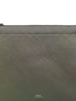 A.p.c. Leather Clutch Bag - Grey