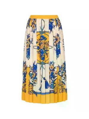 Gucci Printed Silk Midi Skirt