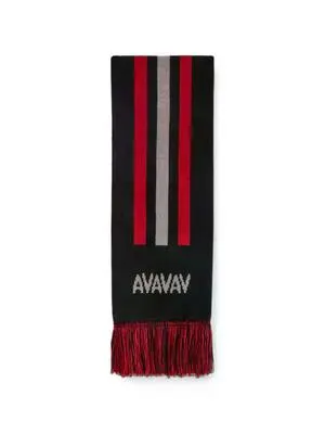 Adidas X Avavav Logo-intarsia Fringed Scarf - Black