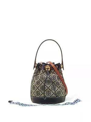 Tory Burch T Monogram Canvas Bucket Bag