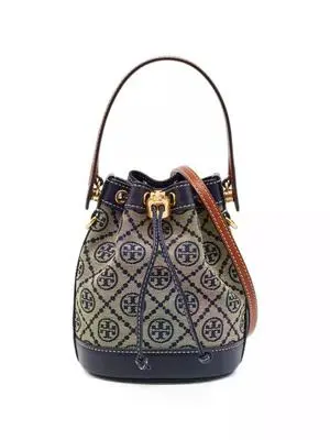 Tory Burch T Monogram Canvas Bucket Bag