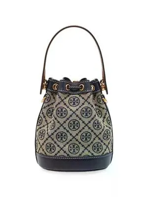 Tory Burch T Monogram Canvas Bucket Bag